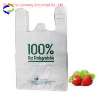 China 18X22 HDPE Printed Bioplastics Vest Handle Bio Compostable Carry Bags for sale