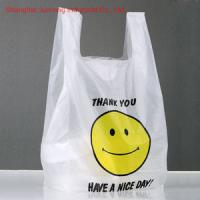China 18X22 HDPE Printed Bioplastics Vest Handle Bio Compostable Carry Bags for sale
