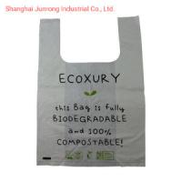 China 18X22 HDPE Printed Bioplastics Vest Handle Bio Compostable Carry Bags for sale