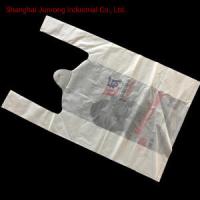 China Folding Supermarket Plastic Shopping Grocery Compostable Biodegradable T Shirt Bags for sale