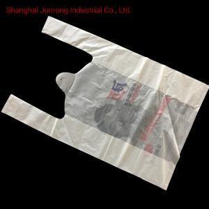 China Folding Supermarket Plastic Shopping Grocery Compostable Biodegradable T Shirt Bags for sale