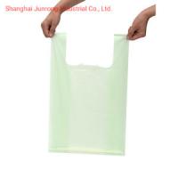 China Folding Supermarket Plastic Shopping Grocery Compostable Biodegradable T Shirt Bags for sale
