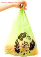 China 20X24 Eco Supermarket Poly Black Biodegradable T Shirt Bags For Packaging for sale