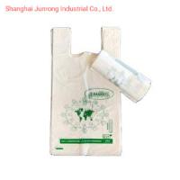 China T Shirt Blue White Plastic Biodegradable Vest Carrier Bags for sale