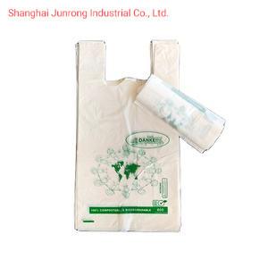 China T Shirt Blue White Plastic Biodegradable Vest Carrier Bags for sale