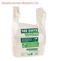 China T Shirt Blue White Plastic Biodegradable Vest Carrier Bags for sale