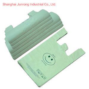 China Eco Friendly Thick Grocery Shopping Clear Reusable Biodegradable T Shirt Bags for sale