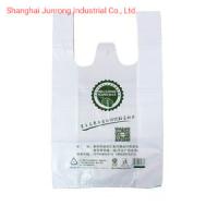 China Eco Friendly Thick Grocery Shopping Clear Reusable Biodegradable T Shirt Bags for sale
