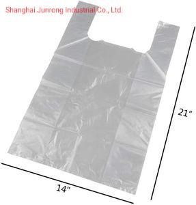 China 50mm Supermarket Shopping Custom Degradable Compostable T Shirt Bags for sale