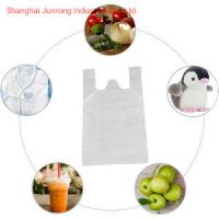 China Fold Supermarket T Shirt Strong Thick Plastic Compostable Grocery Bags With Handles for sale