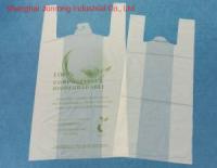 China 0.035mm Shopping Compostable 100 Biodegradable Plastic T Shirt Thank You Bags for sale