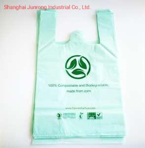 China Supermarket Thank You Vest Style Bioplastic Biodegradable T Shirt Bags for sale