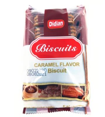 China 100g Pack Belgium Flavor Caramel Biscuits Bag Packaging Breakfast Biscuits for sale