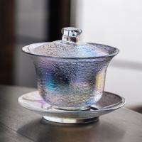 China Heat Resistant Glass Gongfu Sancai Tea Gaiwan with Saucer 200ml Chinese Traditional Tea Bowl Set for sale