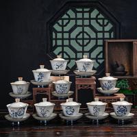 China Chinese Traditional Gaiwan Bone Kung Fu Tea Set Ceramic Tea Bowl 150ml Porcelain Cup for sale