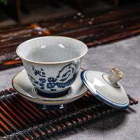 China Chinese Traditional Gaiwan Bone Kung Fu Tea Set Ceramic Tea Bowl 150ml Porcelain Cup for sale