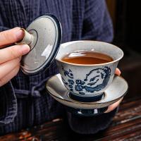 China Chinese Traditional Gaiwan Bone Kung Fu Tea Set Ceramic Tea Bowl 150ml Porcelain Cup for sale