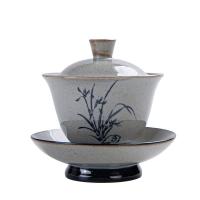 China Chinese Traditional Gaiwan Bone Kung Fu Tea Set Ceramic Tea Bowl 150ml Porcelain Cup for sale