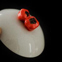 China Handmade Ceramic Persimmon Tea Tureen Gaiwan Set 150ml Kung Fu Tea Bowl Chrysanthemum Gift for sale