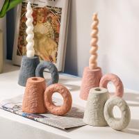 China Ceramic Candle Holder 2x14x8.3cm Retro Ins Style Decorative Home Ornament for sale
