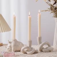China Modern Ceramic Candlestick Candle Holder with Big Ring Handle Home Decoration 30 pcs MOQ for sale