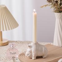 China Modern Ceramic Candlestick Candle Holder with Big Ring Handle Home Decoration 30 pcs MOQ for sale