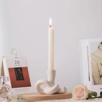 China Modern Ceramic Candlestick Candle Holder with Big Ring Handle Home Decoration 30 pcs MOQ for sale