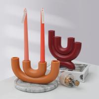 China Modern White Ceramic Candlestick Candle Holder Decorative Home Ornament Gift 10 Units MOQ for sale