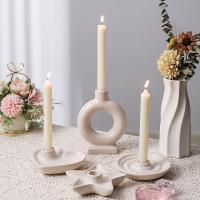 China Ceramic Taper Candle Holder Stand Nordic Decorative Ornament for Wedding Party Home Decor 10cm for sale