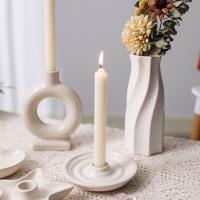 China Ceramic Taper Candle Holder Stand Nordic Decorative Ornament for Wedding Party Home Decor 10cm for sale