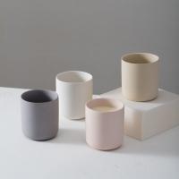 China Nordic Minimalist Ceramic Candle Cup 375ml Empty Candle Jar Wholesale Custom Logo Glaze Luxury for sale