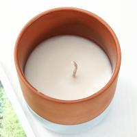China Ceramic Candle Cup 360ml Scented Wax Jar Terracotta Candle Holder 8.5x9cm for sale