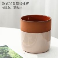 China Ceramic Candle Cup 360ml Scented Wax Jar Terracotta Candle Holder 8.5x9cm for sale