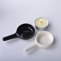 China Mini Candle Tray Plate Ceramic Scented Candle Holder for sale