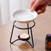 China Ceramic Essential Oil Burner Aromatherapy Stove Tealight Holder 10x10cm Scented Wax Melting Diffuser for sale