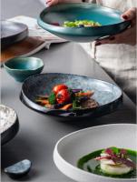 China Japanese Special-shaped Ceramic Dinner Plates 7.5 inch Porcelain Kitchen Restaurant Plates for sale