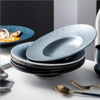 China Wholesale Fine Porcelain Straw Hat Plate 8 Inch Ceramic Dinnerware for Hotel Restaurant Salad Pasta for sale