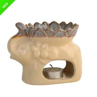 China Ceramic Elephant Aromatherapy Oil Burner 70ml Tea Light Candle Holder Wax Melt Warmer for sale