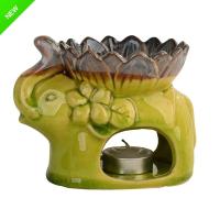 China Ceramic Elephant Aromatherapy Oil Burner 70ml Tea Light Candle Holder Wax Melt Warmer for sale