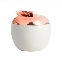 China Modern Nordic Ceramic Candle Jar with 3D Flower Lid 11.5x8.9cm 6.7oz for sale
