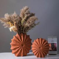 China Red Terracotta Vase Modern Hydroponic Dry Flower Home Hotel Decoration 20cm 25cm for sale