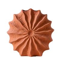 China Red Terracotta Vase Modern Hydroponic Dry Flower Home Hotel Decoration 20cm 25cm for sale