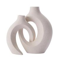 China Nordic Style Ceramic Vase Set 26.5cm Creative Home Hydroponic Dry Flower Vase Wholesale Black White Blue for sale