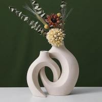 China Nordic Style Ceramic Vase Set 26.5cm Creative Home Hydroponic Dry Flower Vase Wholesale Black White Blue for sale