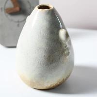 China Modern Ceramic Vase 15.5cm Retro Face Decor Living Room Soft Ornament for sale