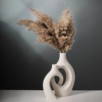 China Modern Ceramic Vase Set 17.3x28.3cm for Home Decor Nordic Dried Flowers Pampas Grass Pot for sale