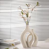 China Modern Ceramic Vase Set 17.3x28.3cm for Home Decor Nordic Dried Flowers Pampas Grass Pot for sale