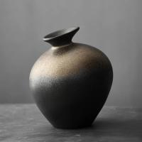 China Japanese Antique Zen Ceramic Flower Vase 12x6.2x14cm Modern Home Decor with 5 Color Options for sale