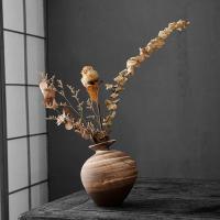 China Japanese Antique Zen Ceramic Flower Vase 12x6.2x14cm Modern Home Decor with 5 Color Options for sale