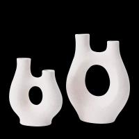 China Nordic Ceramic Vase 14.4x17.3cm Frosted Metal Spots Dried Flower Hydroponic Home Decoration for sale